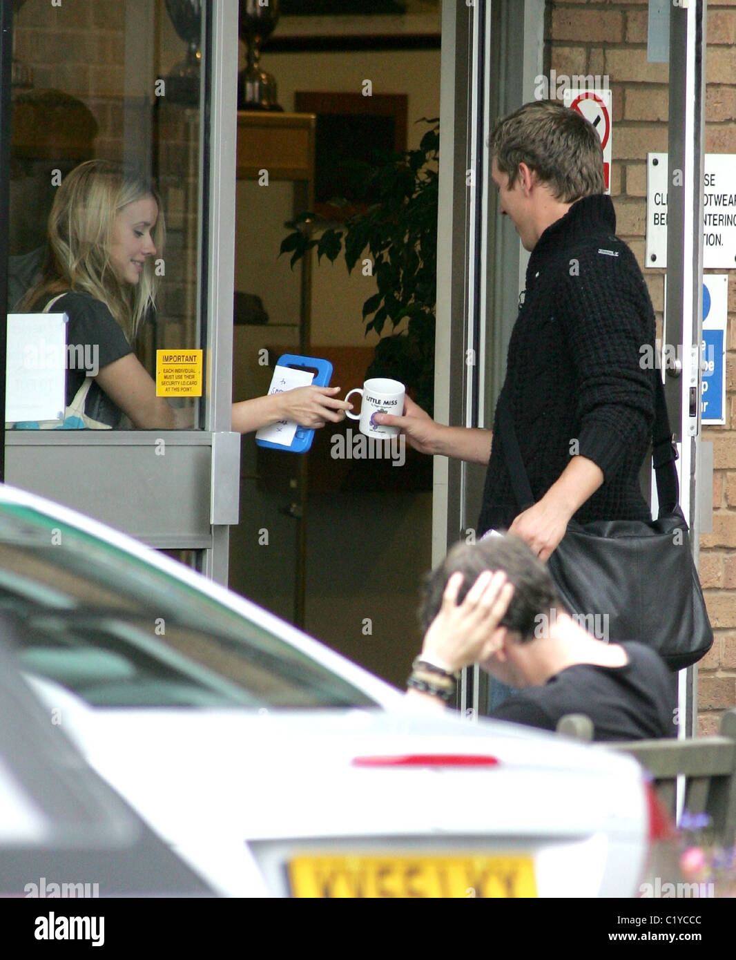 Sammy Winward and James Sutton on set filming an episode of 'Emmerdale ...