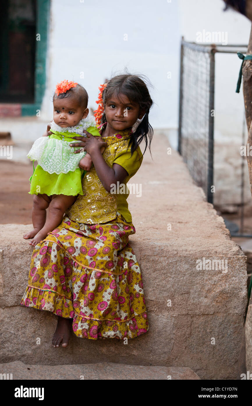 Village kids in Andhra Pradesh South India Stock Photo - Alamy