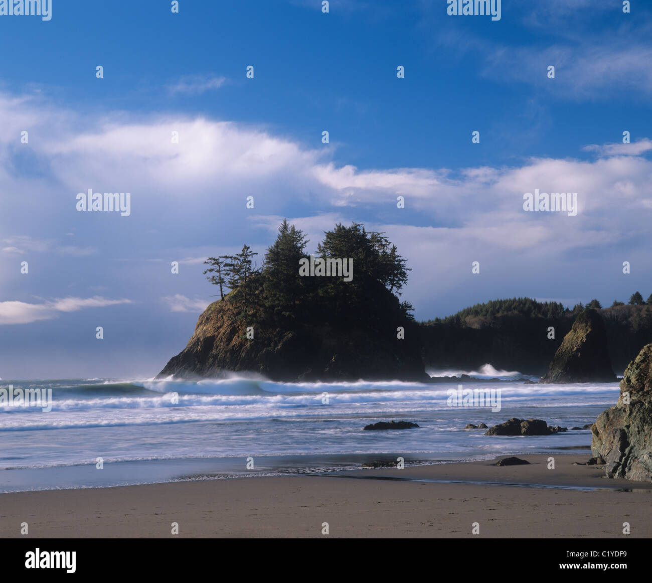 off-shore sea stack at Trinidad State Beach California Stock Photo - Alamy