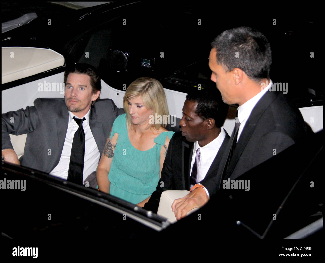 Ethan Hawke, his wife Ryan Shawhughes and Wesley Snipes leaving the ...