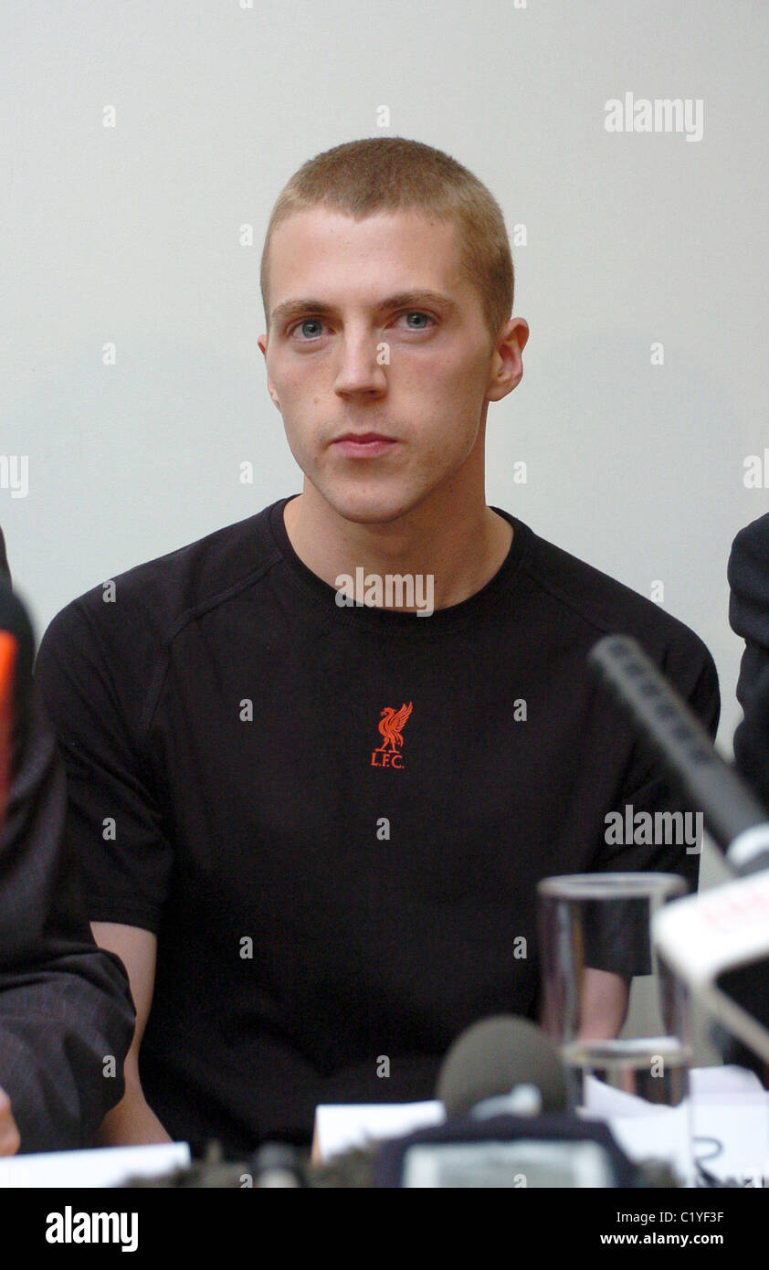 Michael Shields at a press conference. The Liverpool fan who was jailed ...