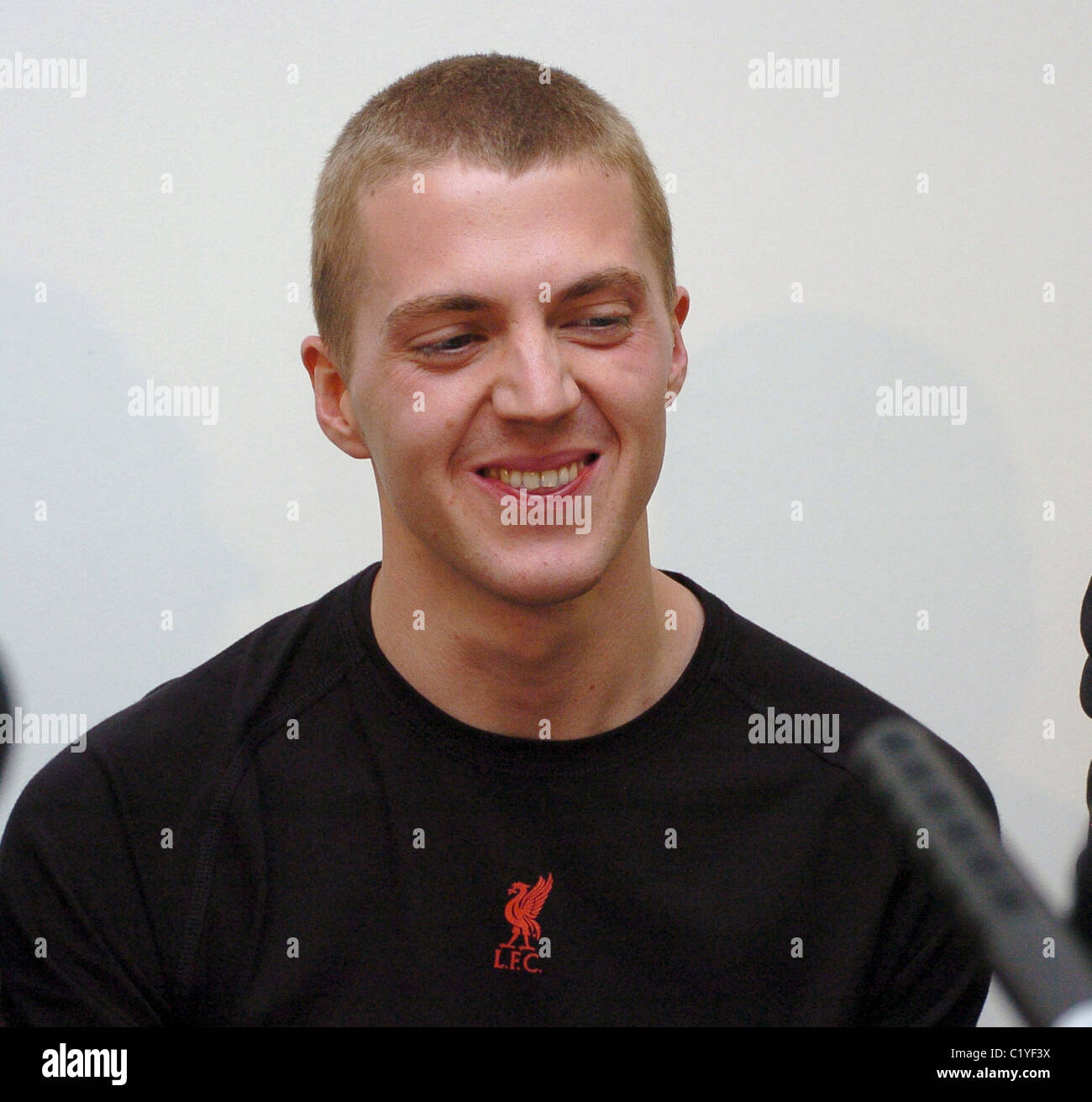 Michael Shields at a press conference. The Liverpool fan who was jailed ...