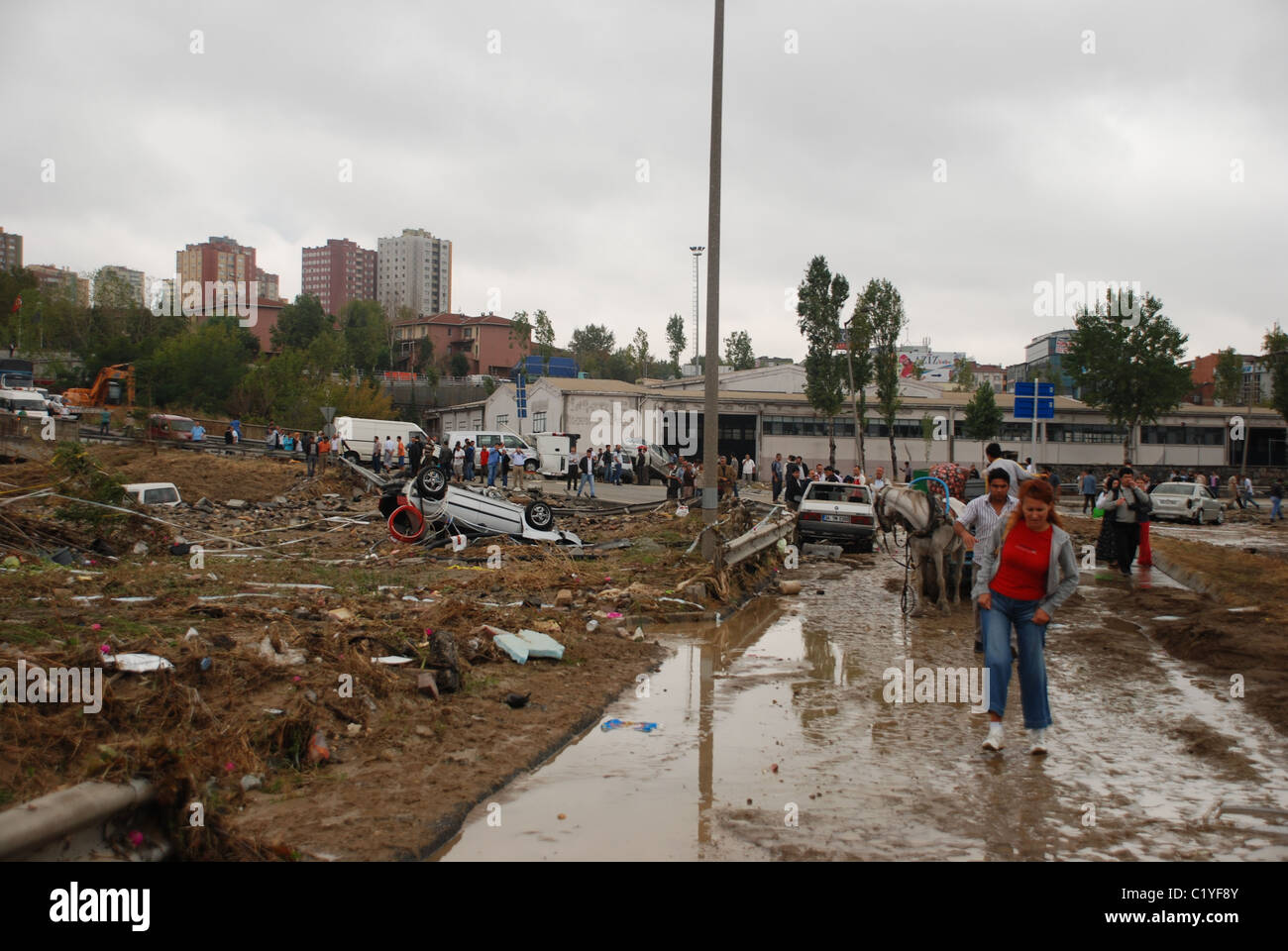 Turkey Flooding Flash floods that gushed across a major highway and a ...