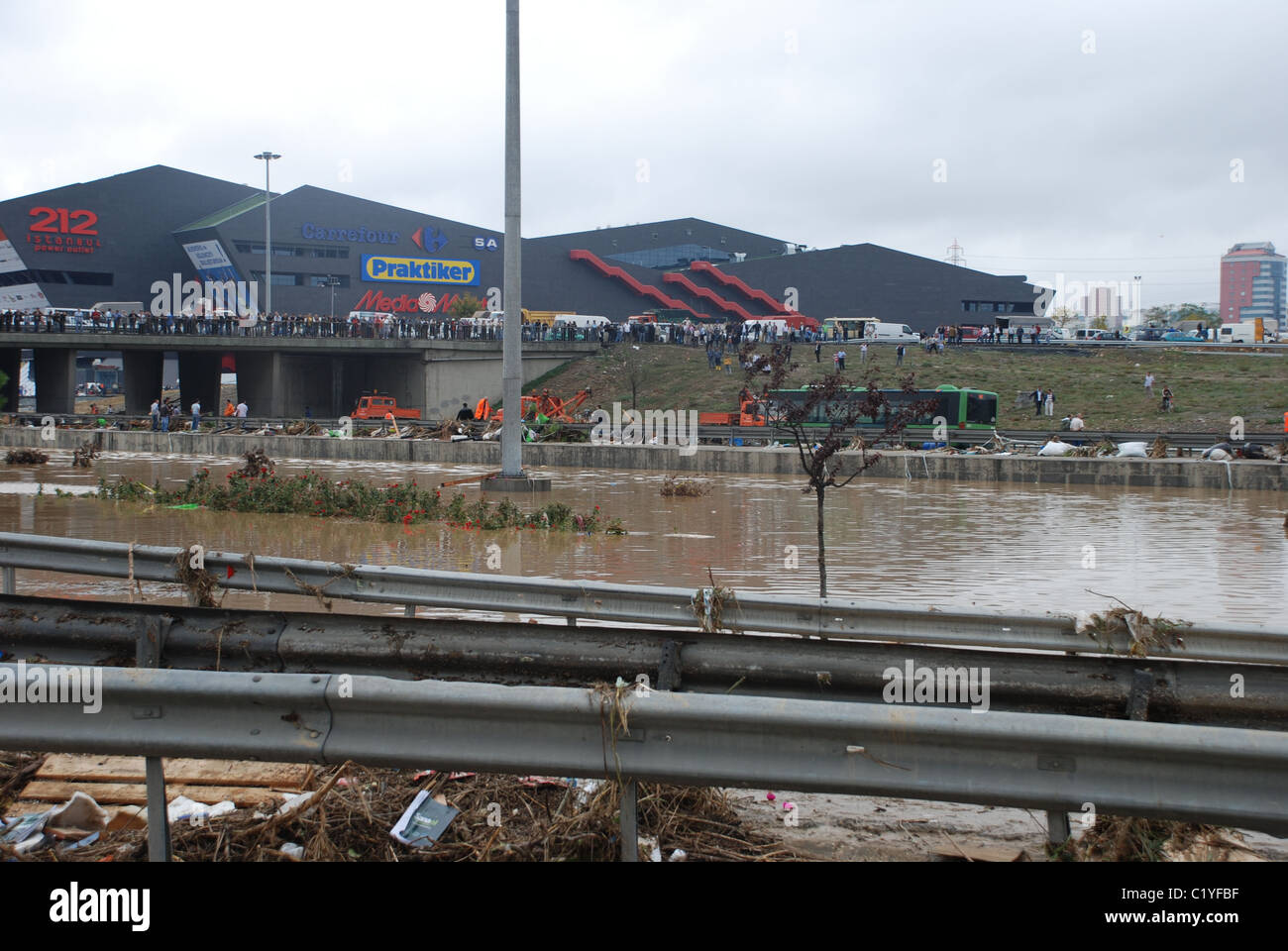 Turkey Flooding Flash floods that gushed across a major highway and a ...