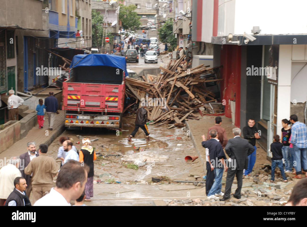Turkey Flooding Flash floods that gushed across a major highway and a ...