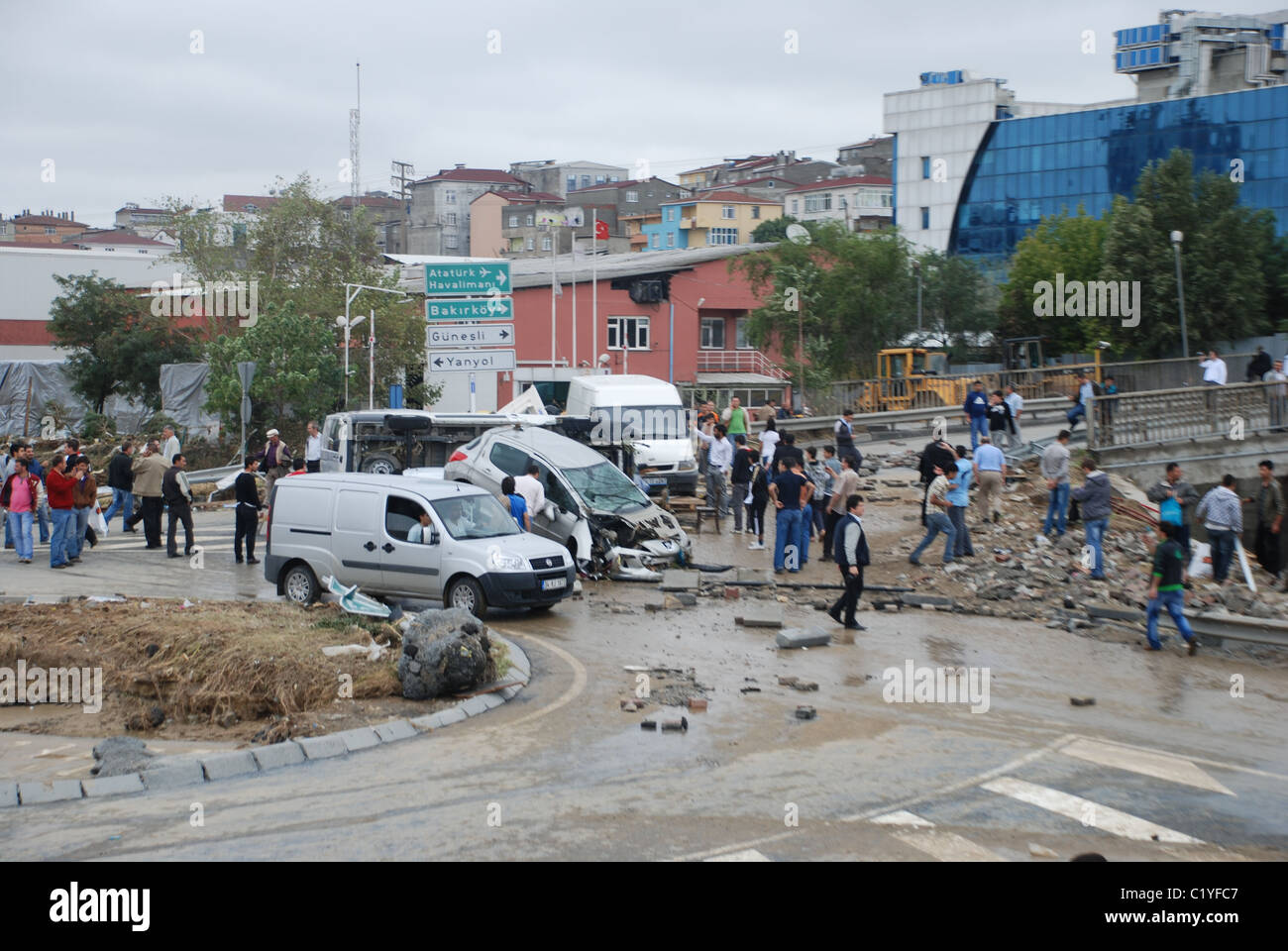 Turkey Flooding Flash floods that gushed across a major highway and a ...