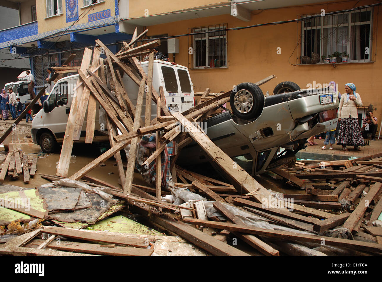 Turkey Flooding Flash floods that gushed across a major highway and a ...