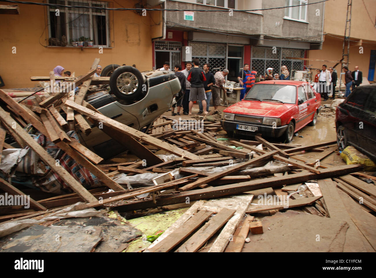 Turkey Flooding Flash floods that gushed across a major highway and a ...