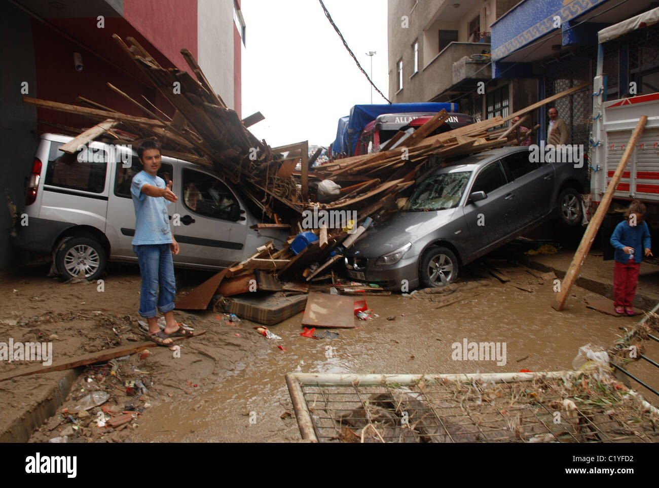Turkey Flooding Flash floods that gushed across a major highway and a ...