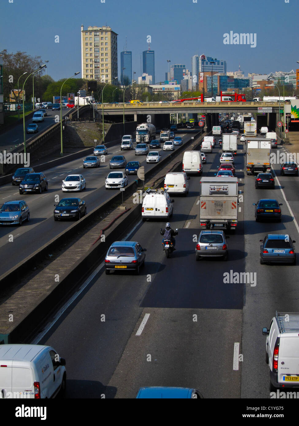 Paris, France, Road Traffic on Peripherique Highway, East, paris ...