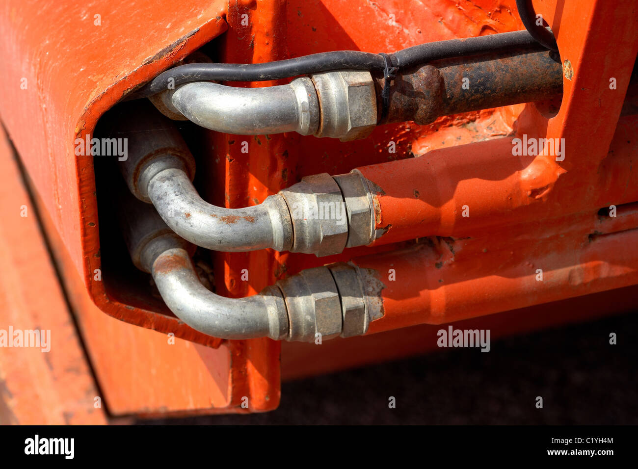 Oil Tubes from an Old Agricultural Machine. LLeida, Spain Stock Photo ...