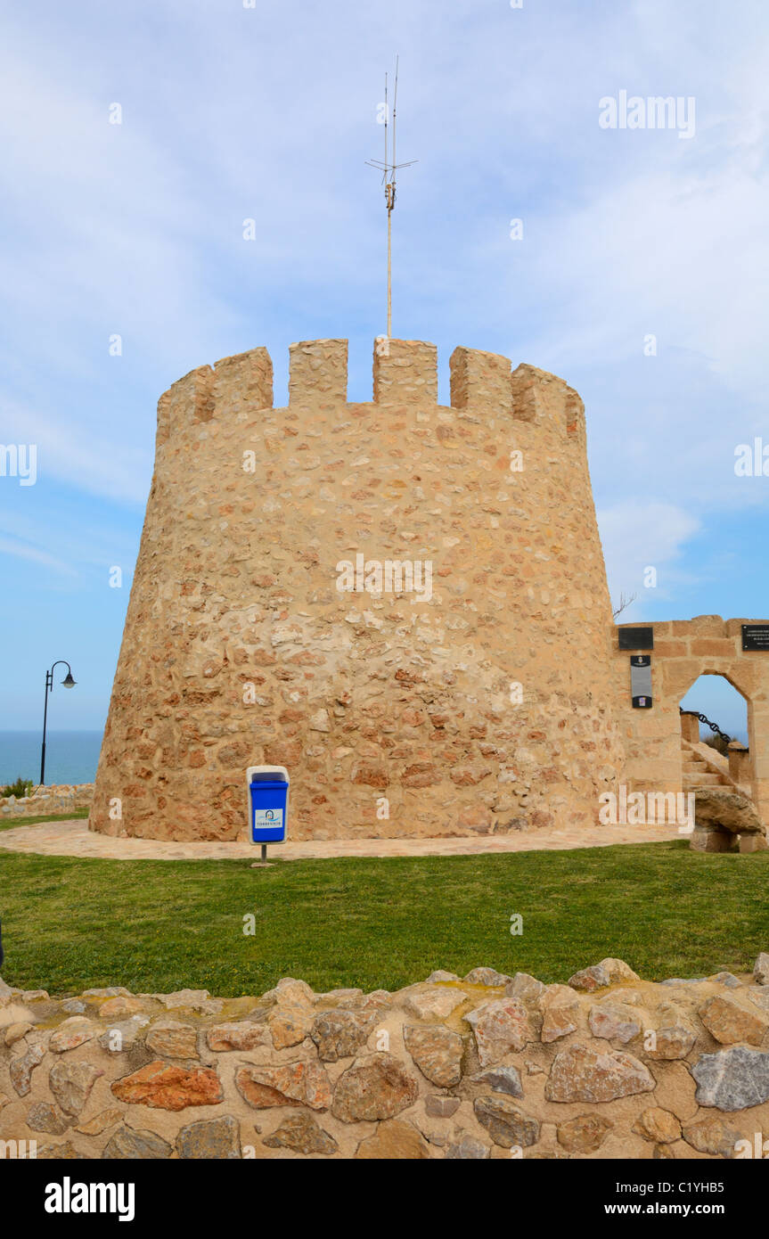 Torre Del Moro watchtower in the Mediterranean town of Torrevieja ...