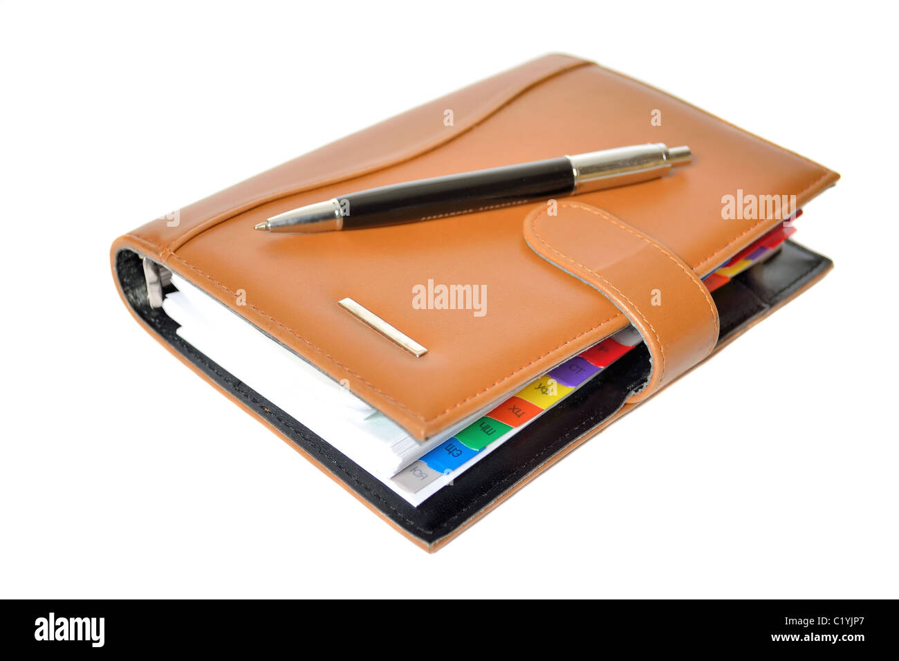 Daily planner with pen Stock Photo - Alamy
