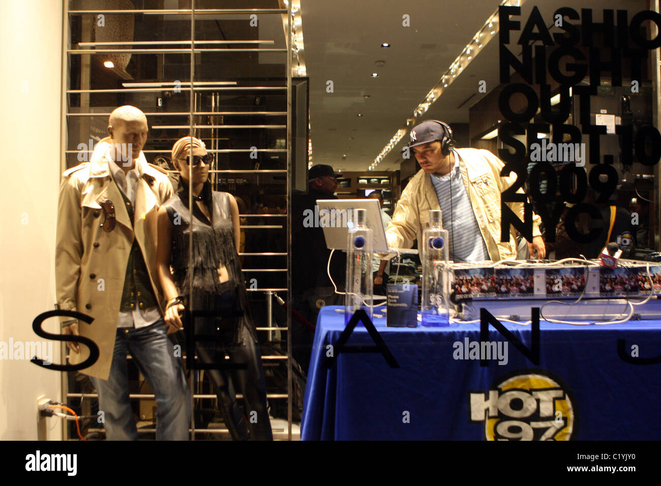 DJ Cipha Sounds 'Fashion night out' held at the Sean John boutique on ...