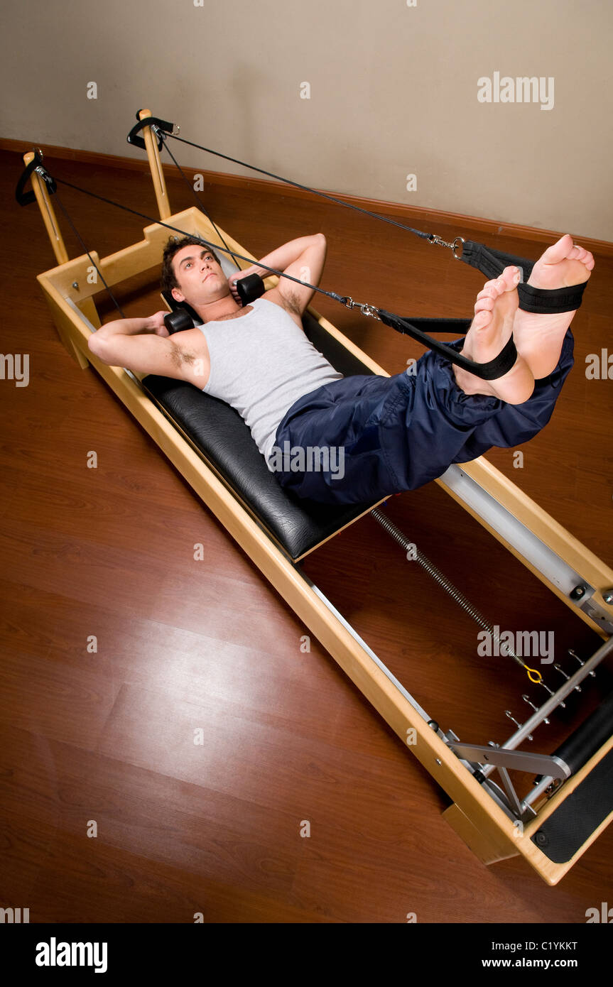 Man lying down legs up exercise hi-res stock photography and images - Alamy