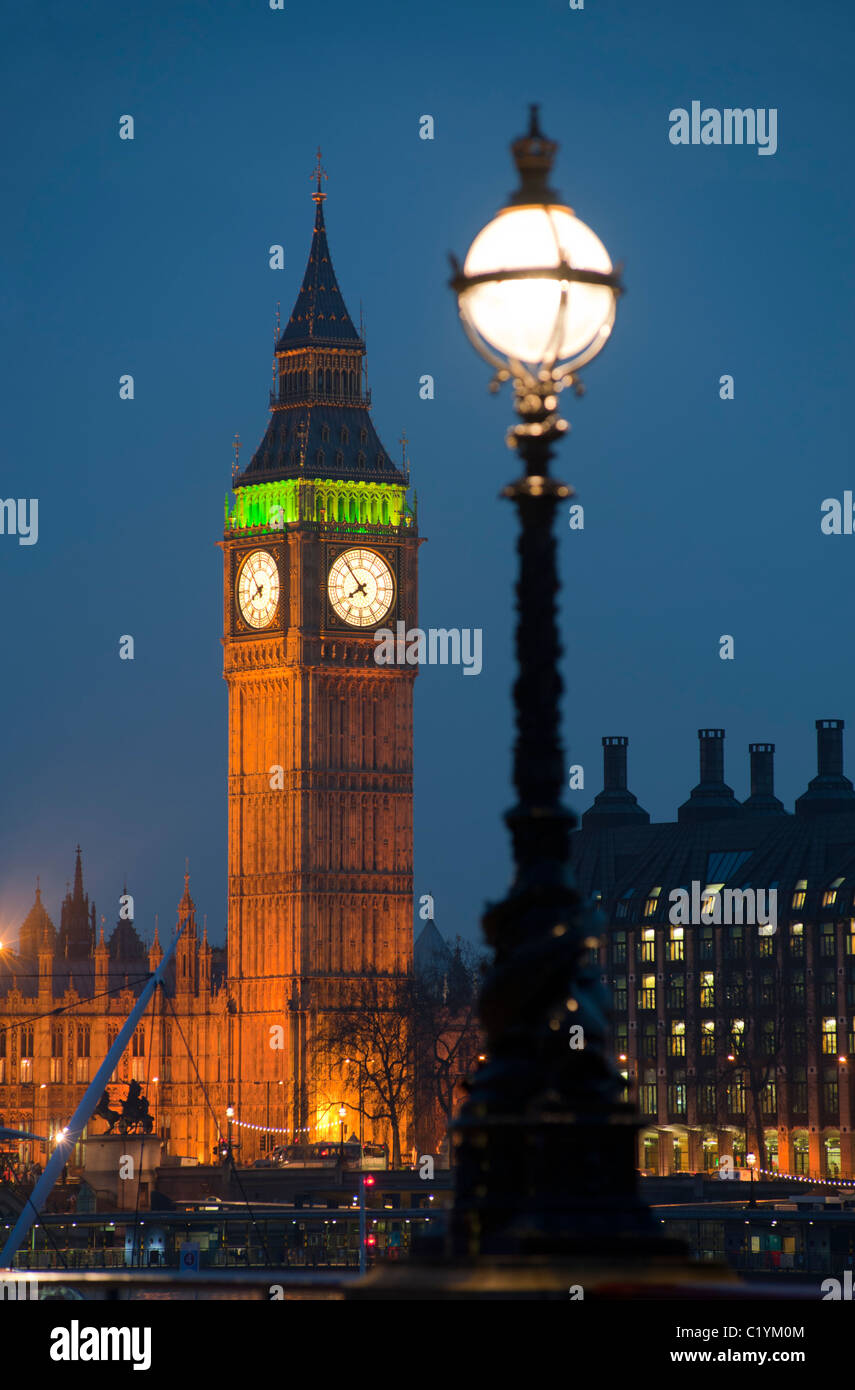 The clock tower of the Palace of Westminster, as seen from the south ...