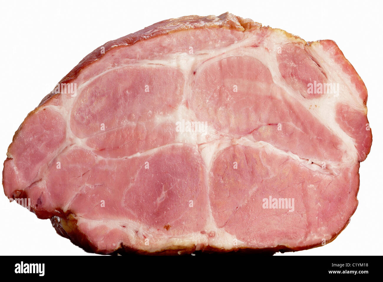 ham isolated over white Stock Photo - Alamy