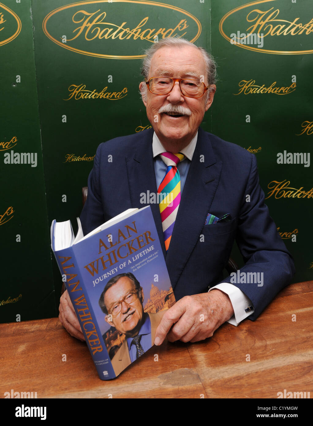 Alan Whicker signs copies of his book 'Journey of a Lifetime' London ...