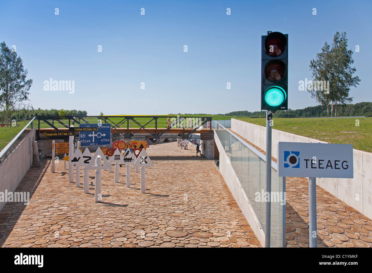Road Signs, Estonian Road Museum, Saverna, Põlva County, Estonia Stock ...