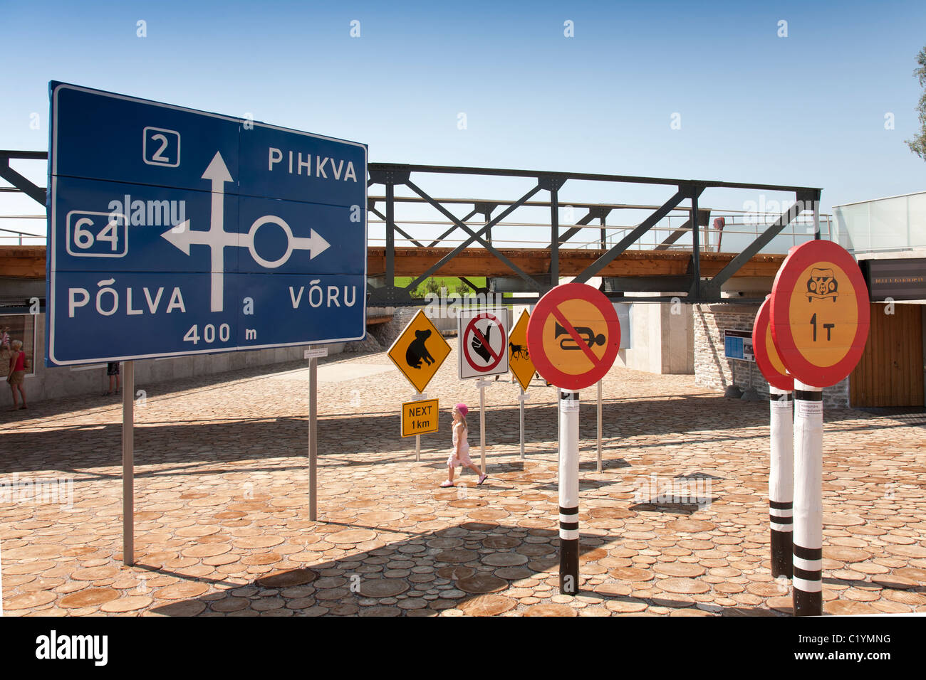 Road Signs, Estonian Road Museum, Saverna, Põlva County, Estonia Stock ...