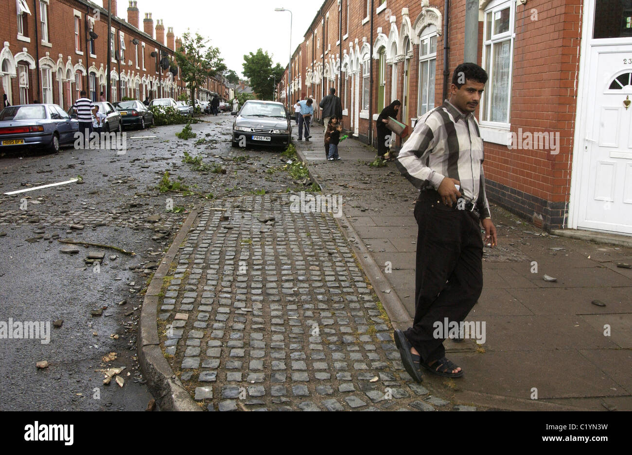 Tornado damaged streets in Sparkbrook, Birmingham, 2005 Stock Photo - Alamy
