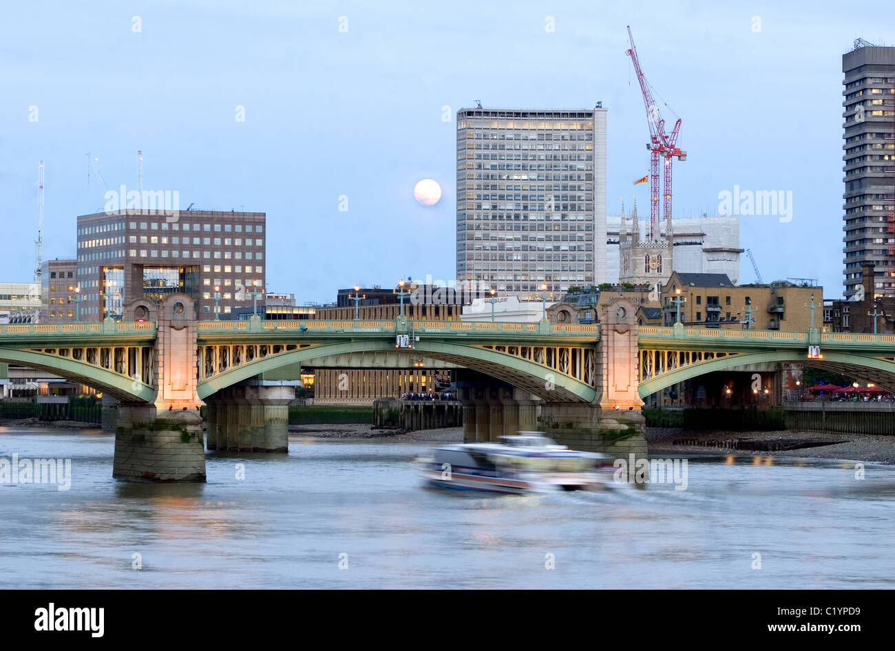 Bridge over the Thames by night Stock Photo - Alamy