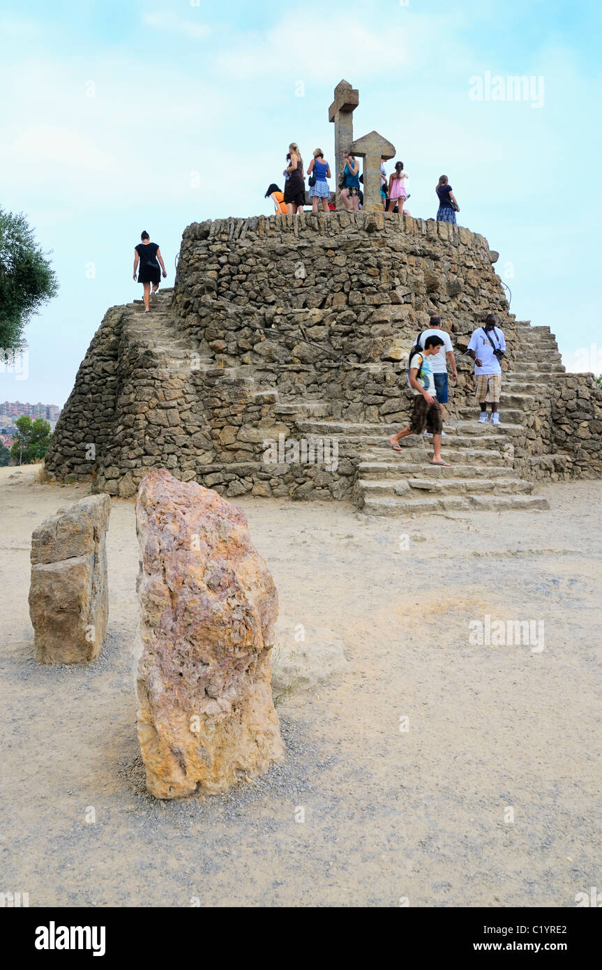 The ordeal (stone hill) with the Calvary (Turó de les tres creus, three ...