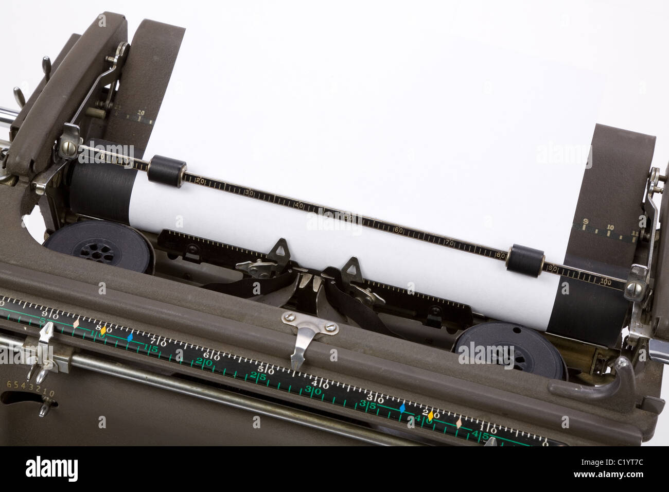 Typewriter and paper close up shot Stock Photo - Alamy