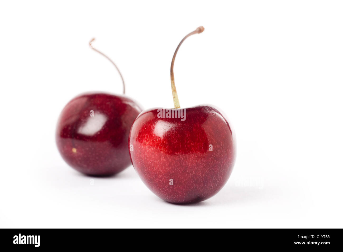 red cherry with white background Stock Photo - Alamy