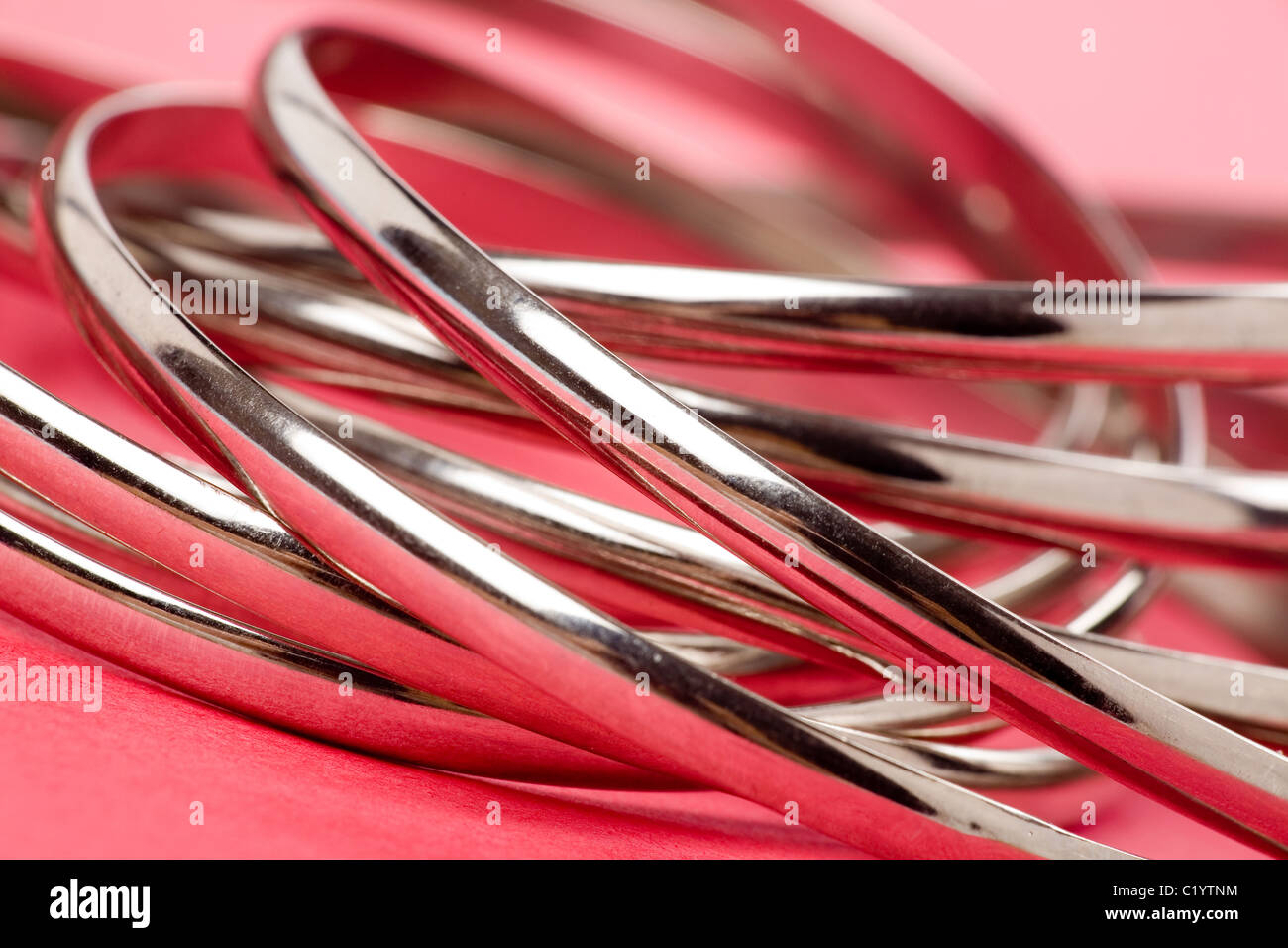 silver bracelet close up shot Stock Photo - Alamy