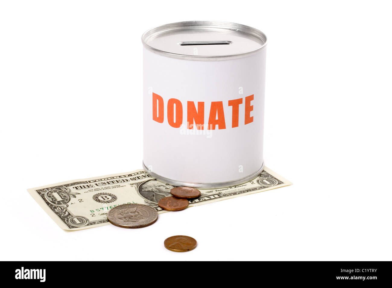 dollar and Donation Box, concept of Donation Stock Photo - Alamy