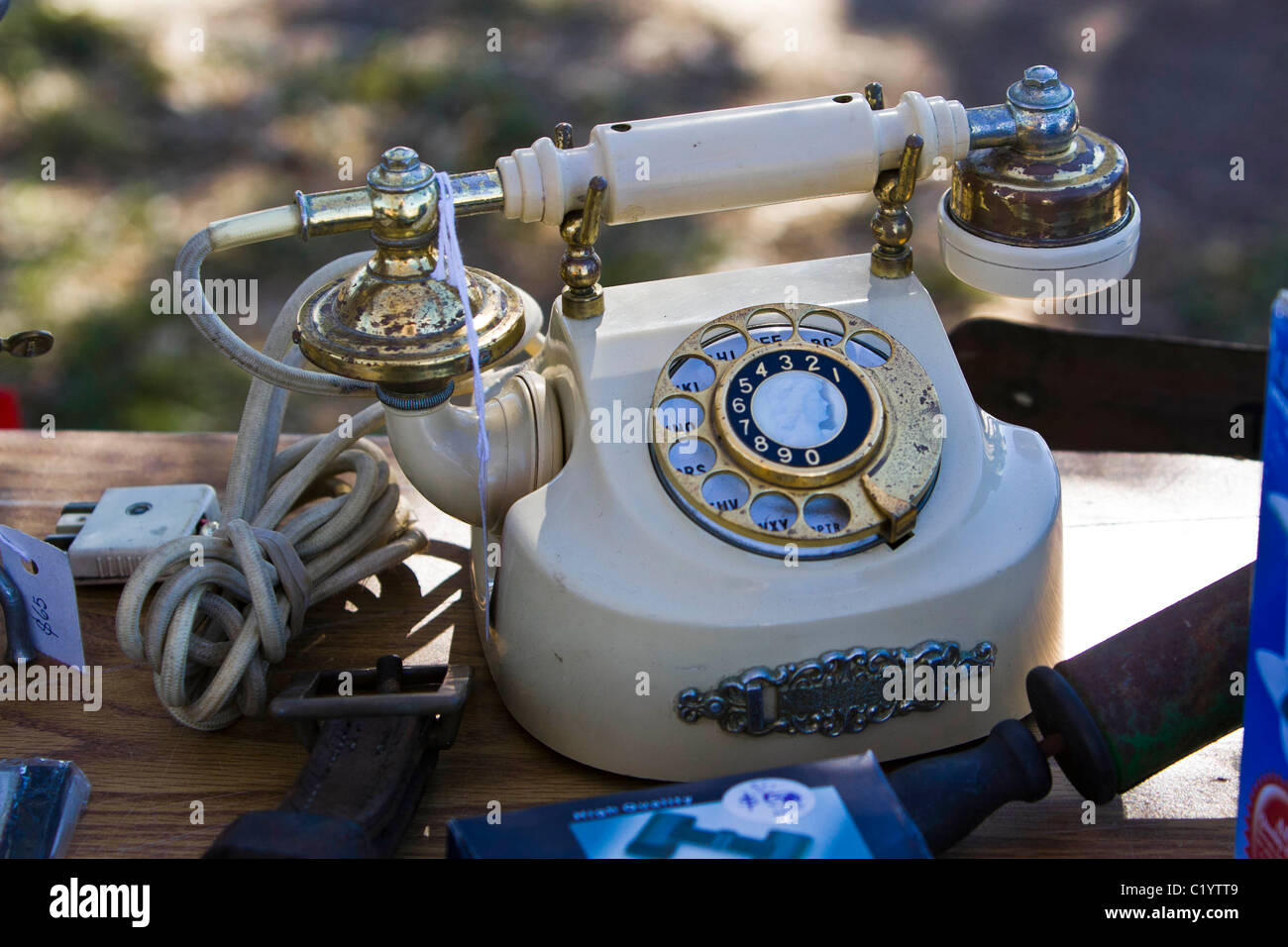 An old rotary dial telephone Stock Photo - Alamy