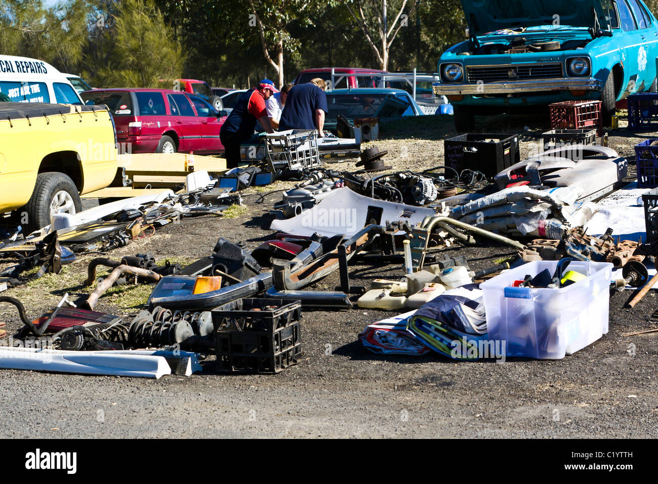 Car parts and other junk for sale at a market Stock Photo - Alamy