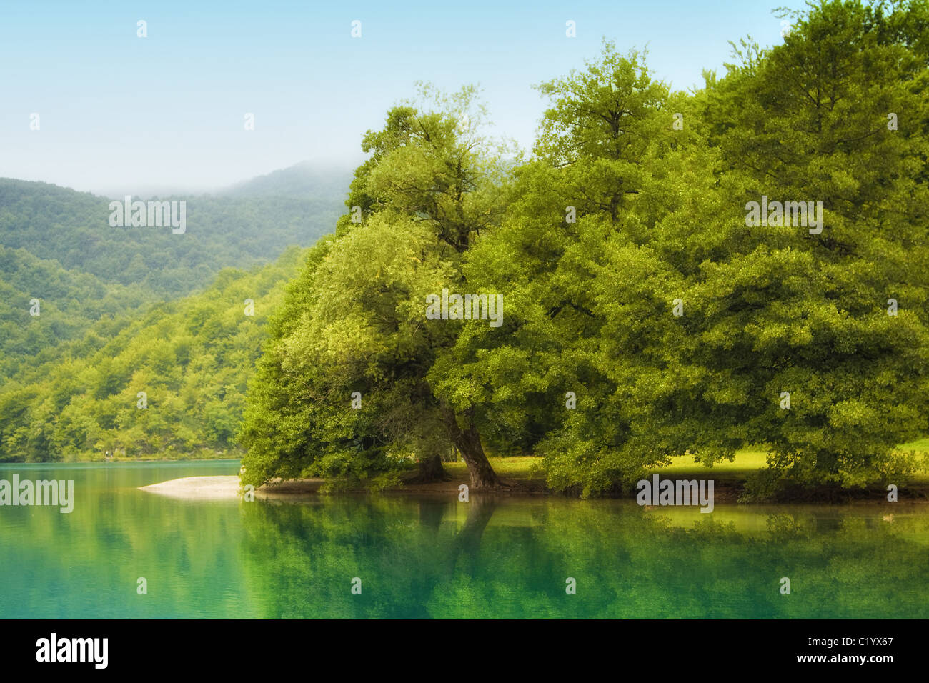 Landscape of a beautiful lake Stock Photo - Alamy