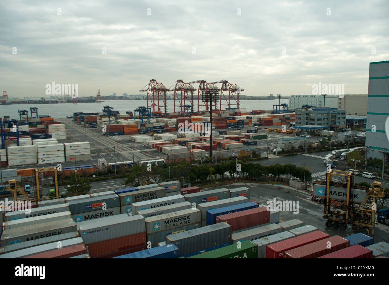 container terminal at Tokio Japan Stock Photo - Alamy