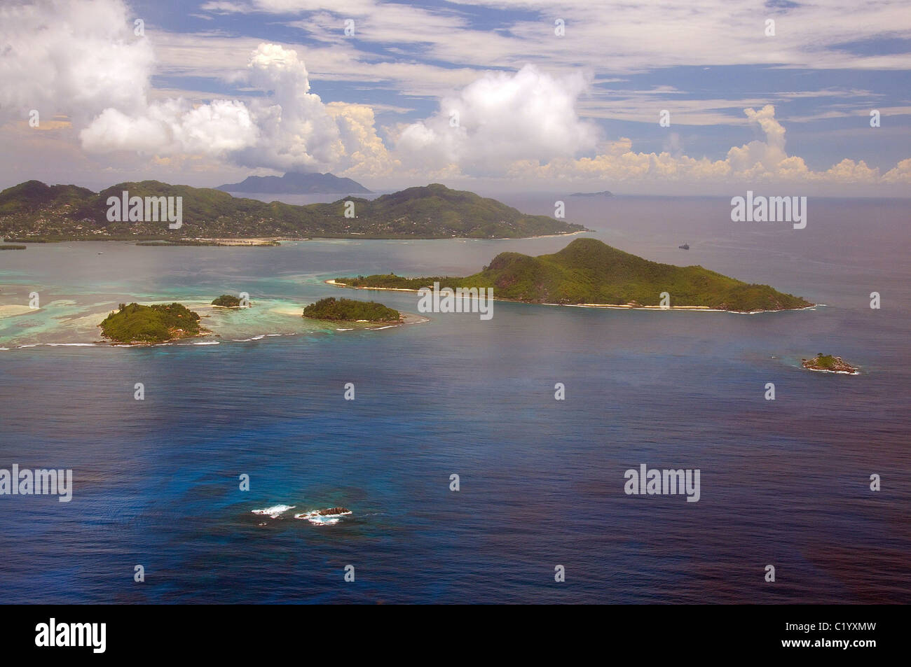 Aerial view, Island, Seychelles, Africa Stock Photo - Alamy