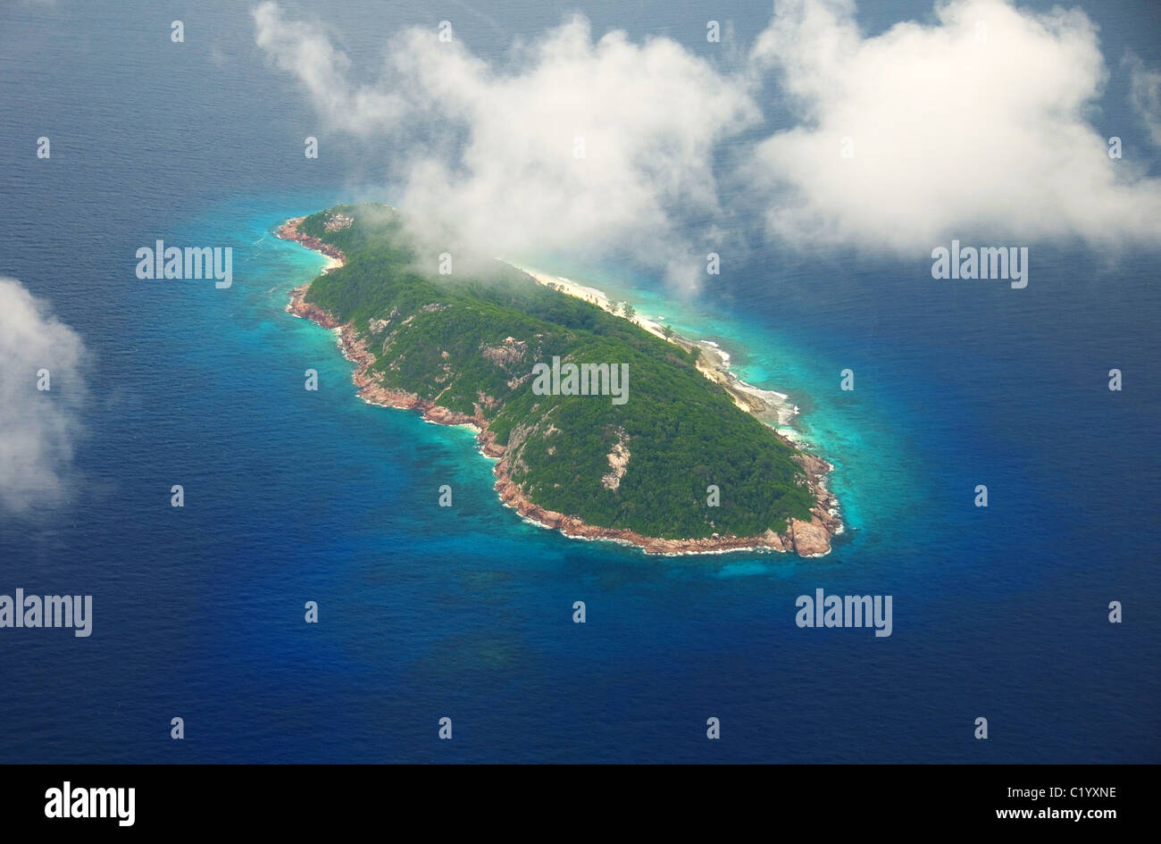 Aerial view, Island, Seychelles, Africa Stock Photo - Alamy