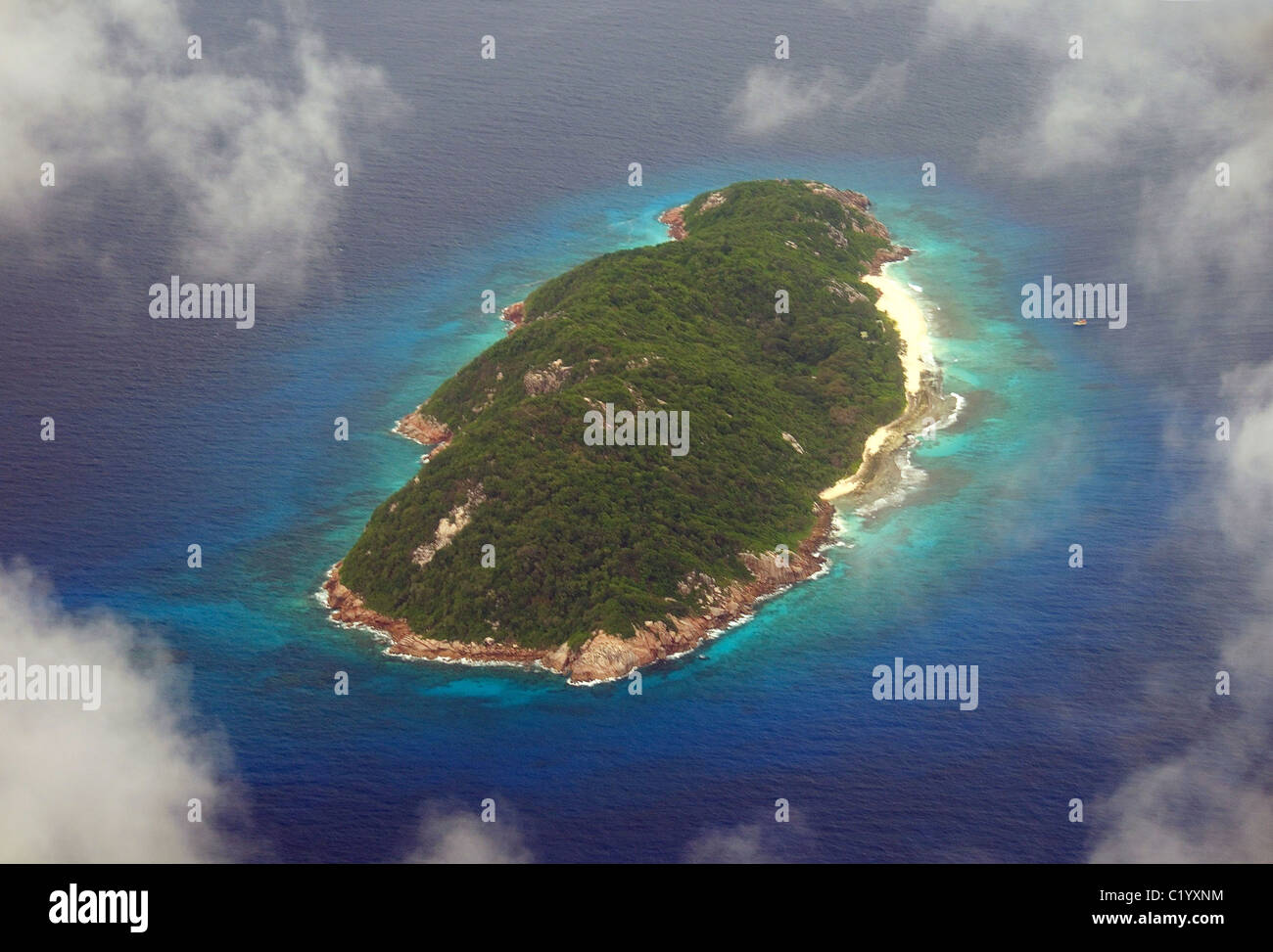 Aerial view, Island, Seychelles, Africa Stock Photo - Alamy