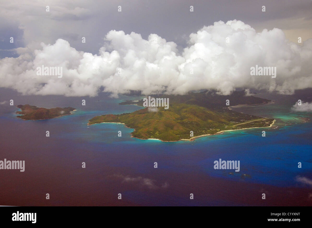 Aerial view, Island, Seychelles, Africa Stock Photo - Alamy