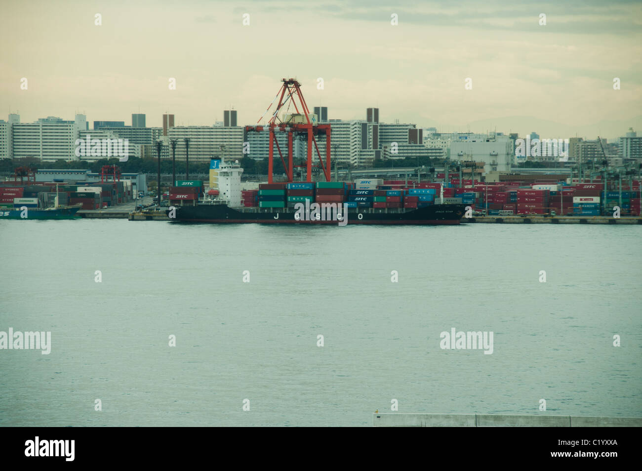 container terminal at Tokio Japan Stock Photo - Alamy