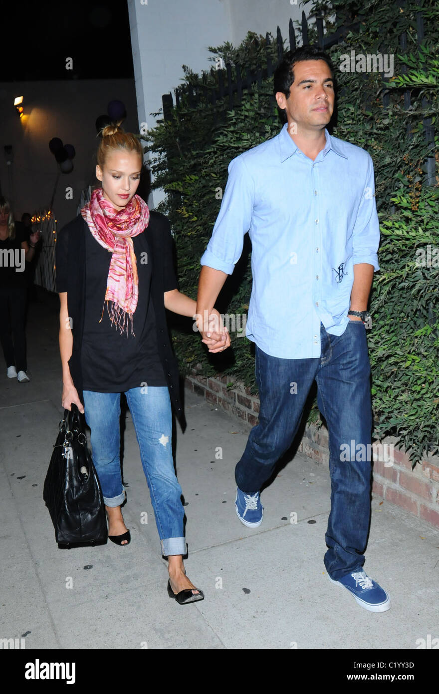 Jessica Alba and Cash Warren after watching Ryan Gosling's Band 'Dead ...