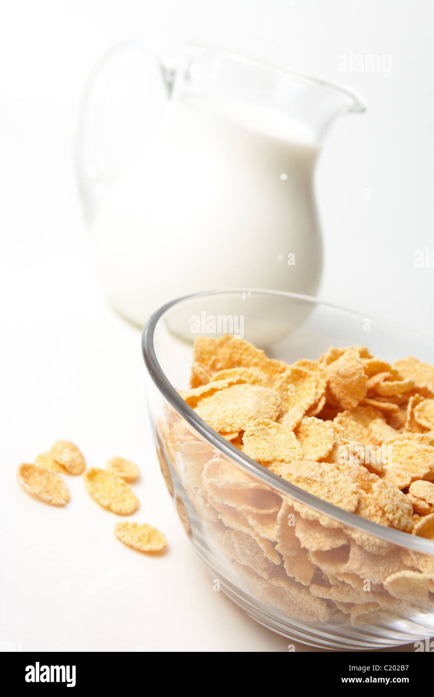 Breakfast with corn-flakes Stock Photo - Alamy