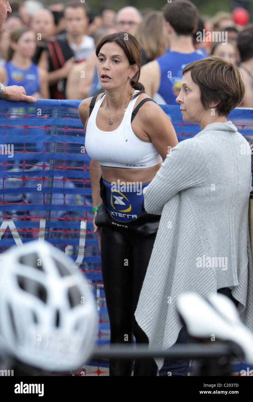 Teri Hatcher competes in the Malibu Triathlon. Los Angeles, California ...