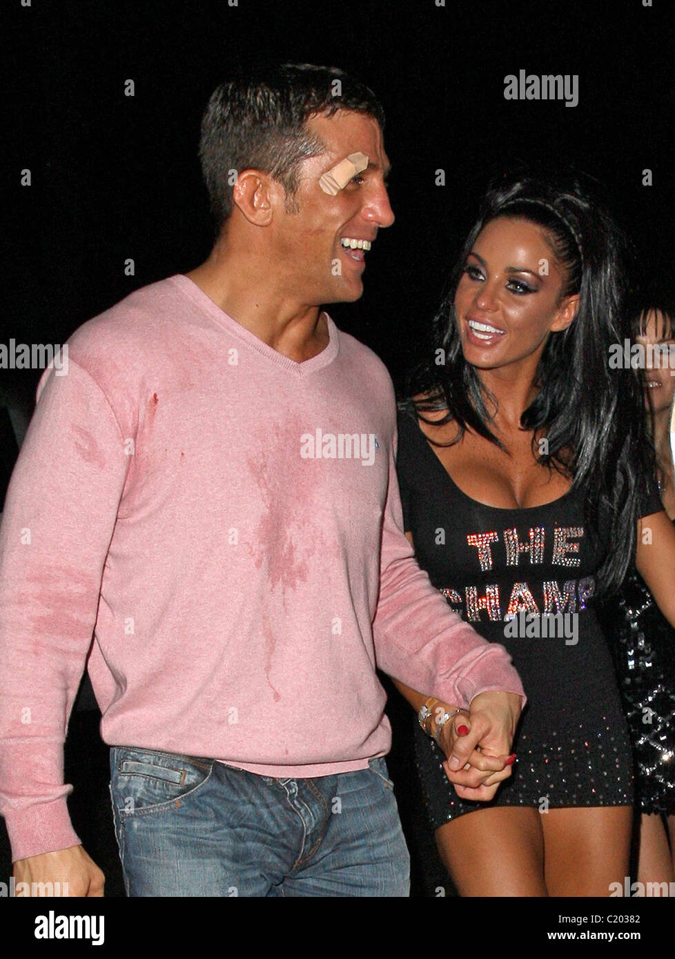 Katie Price aka Jordan and Alex Reid leaving Movida through the back ...