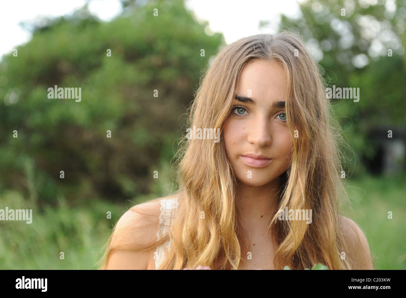 Australian Model in field Stock Photo - Alamy