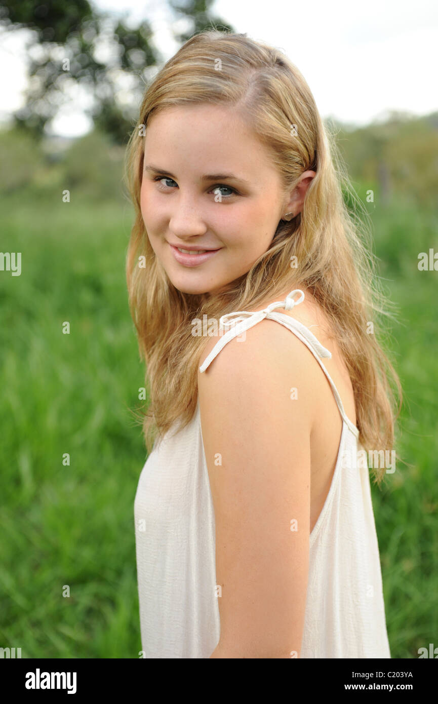 Australian Model in field Stock Photo - Alamy