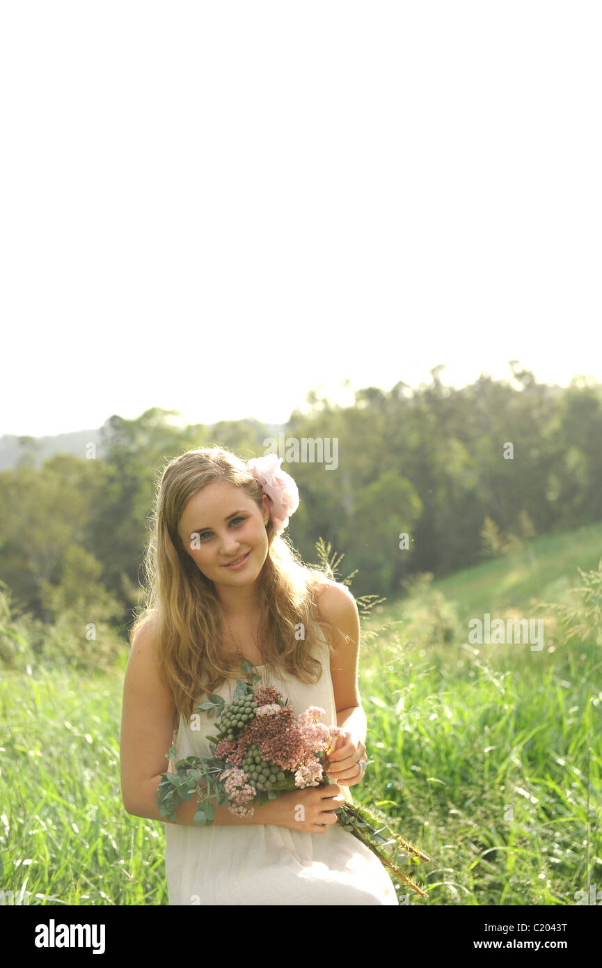 Australian Model in field Stock Photo - Alamy