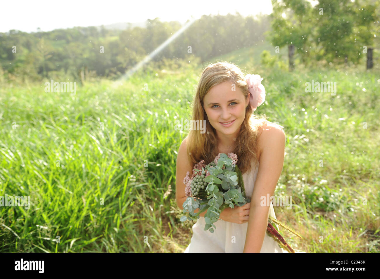Australian Model in field Stock Photo - Alamy