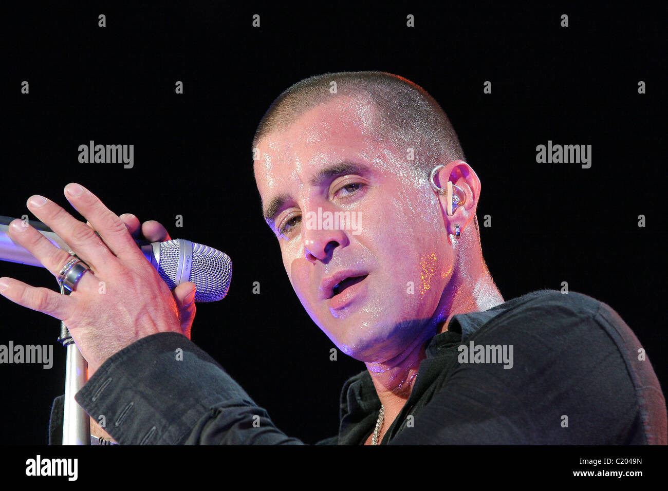 Scott Stapp lead singer of the band Creed performing at the Cruzan ...