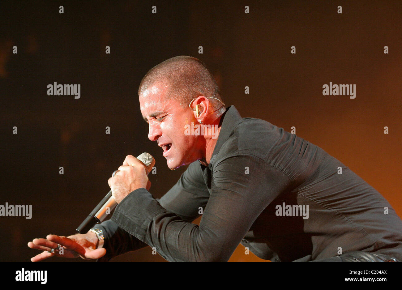 Scott Stapp lead singer of the band Creed performing at the Cruzan ...